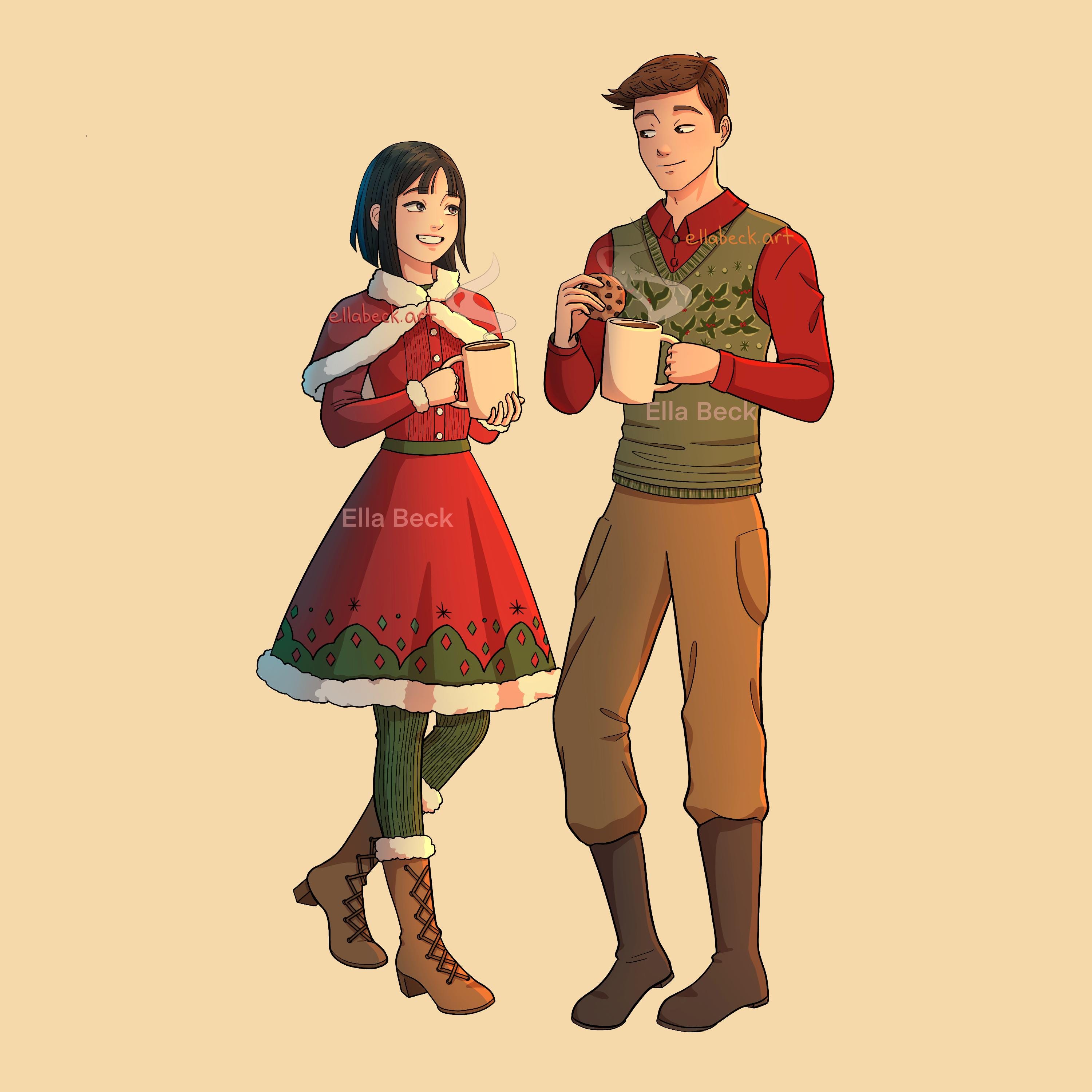 Custom Character Drawing: Cartoon Personal Portrait, Digital Art, Cute ...
