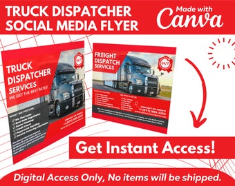 Yellow DIY Freight Dispatch Flyer Canva Template for Social Media. - Etsy