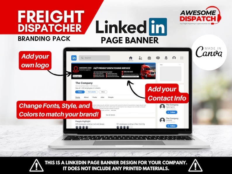 Freight Dispatcher Branding Template Pack for Your Truck Dispatching ...