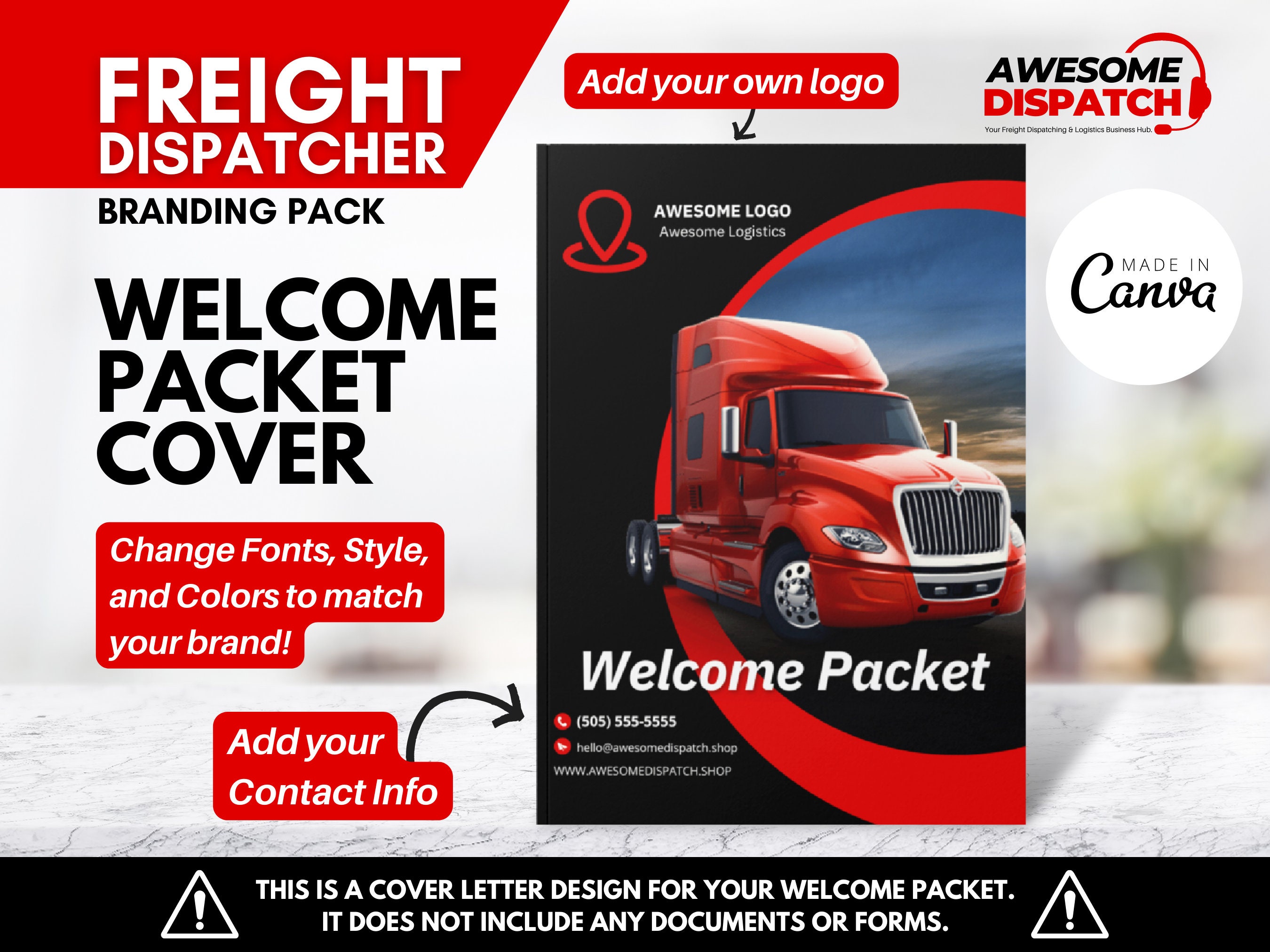 Freight Dispatcher Branding Template Pack for Your Truck Dispatching ...