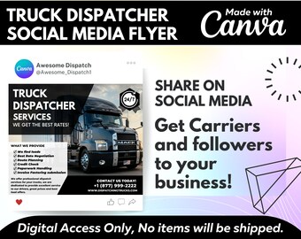 Yellow DIY Freight Dispatch Flyer Canva Template for Social | Etsy