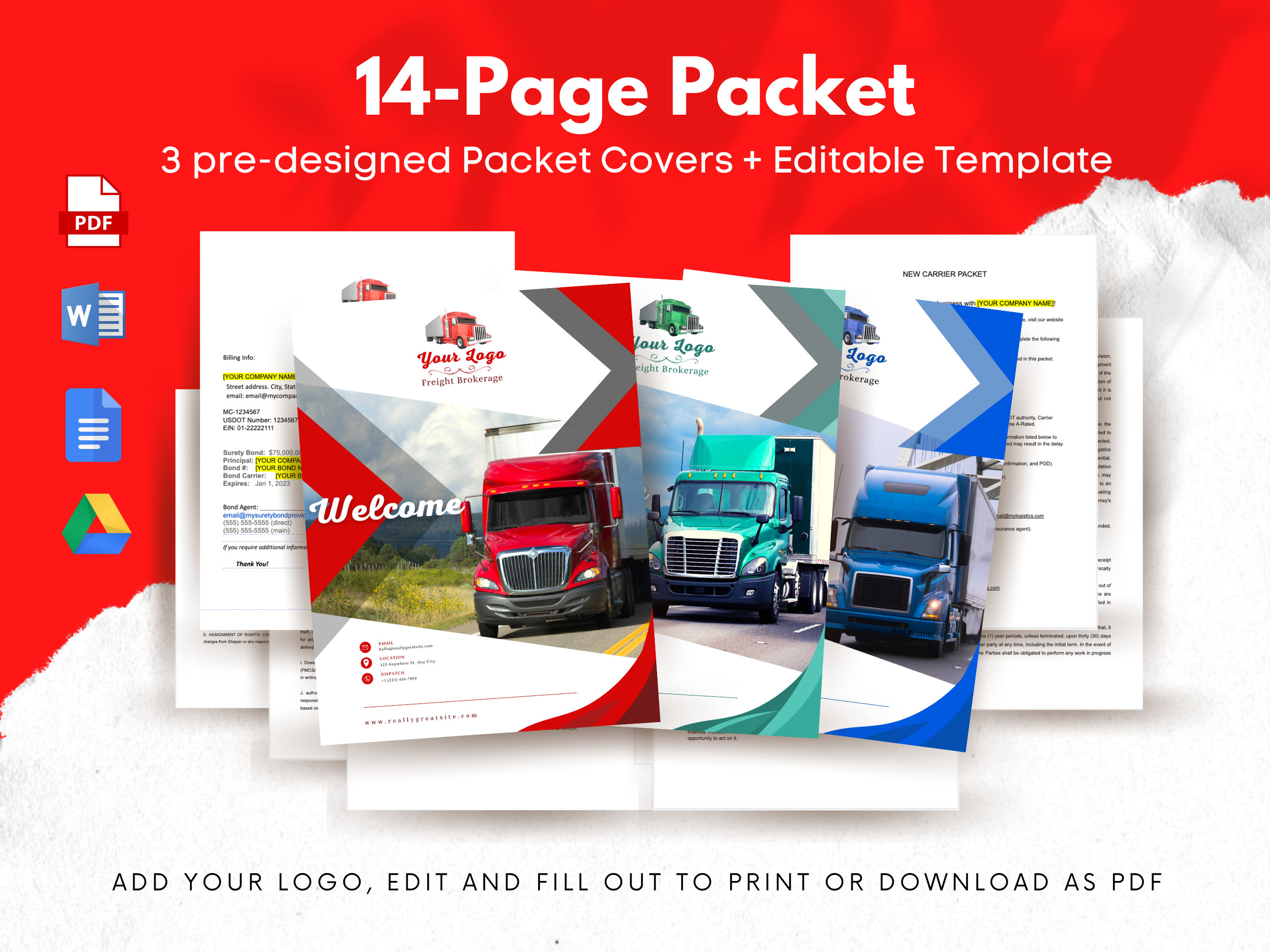 Freight Broker Carrier Agreement Template Packet (digital Download) - Etsy