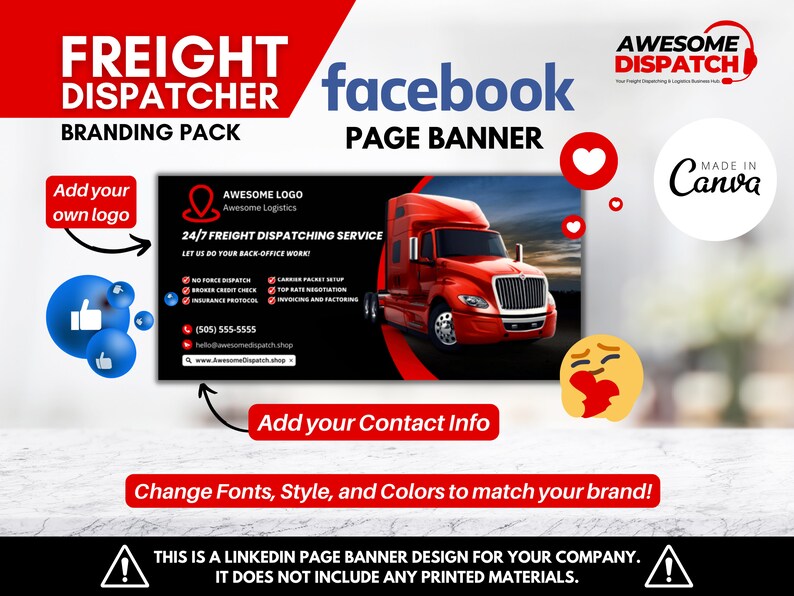 Freight Dispatcher Branding Template Pack for Your Truck Dispatching ...
