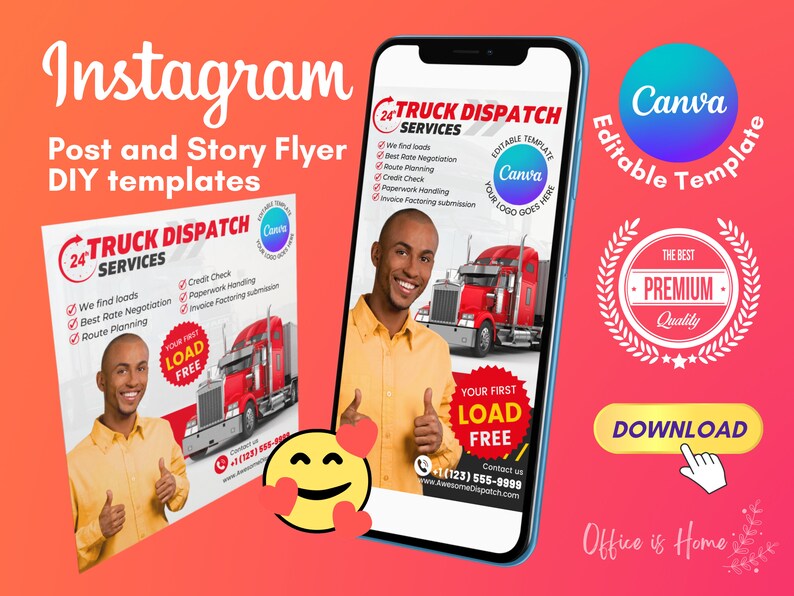 DIY Freight Dispatch Flyer Canva Template for Instagram. This is an ...