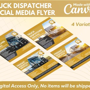 Gold DIY Freight Dispatch Flyer Canva Template for Social Media. - Etsy