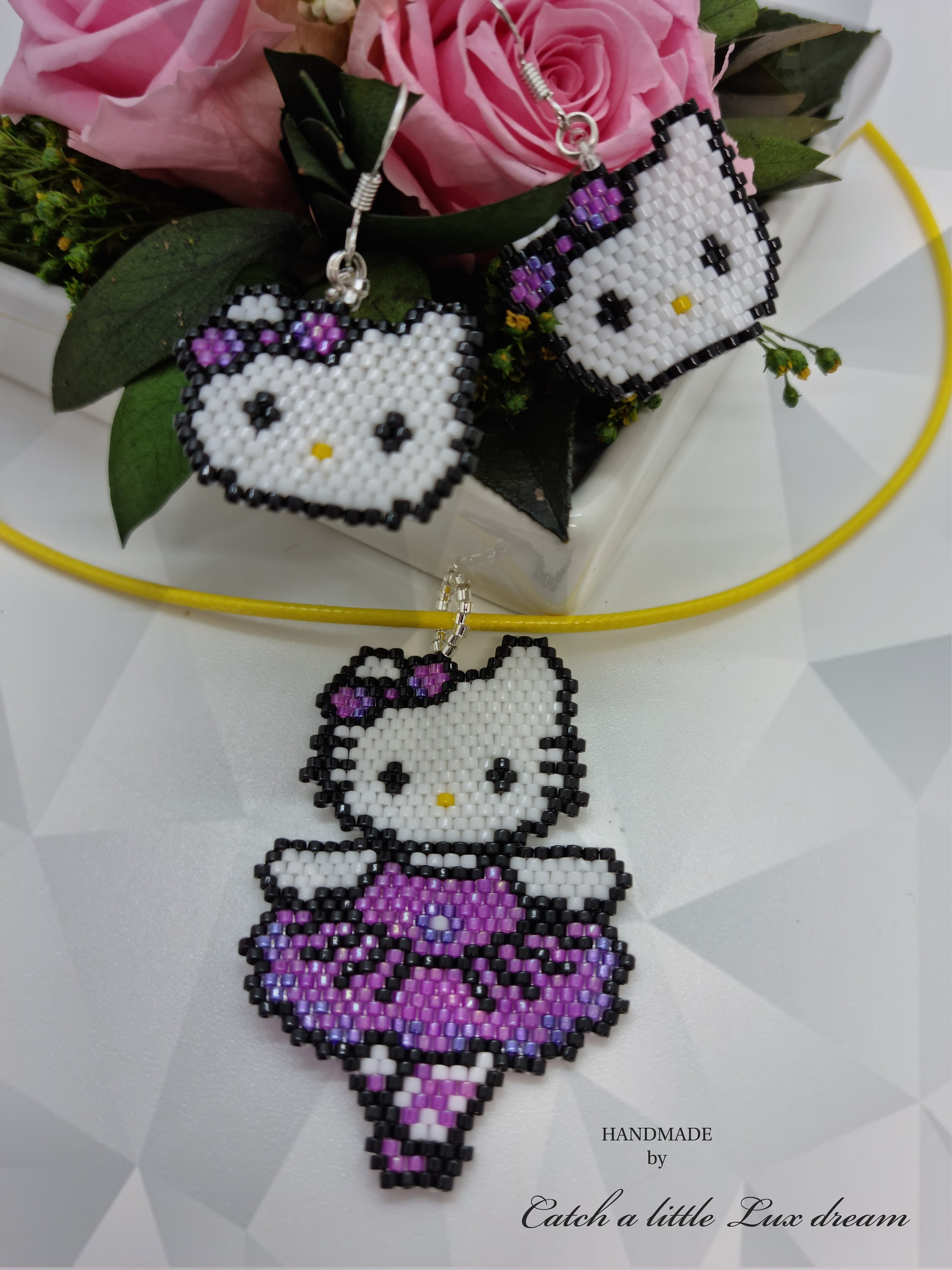 Brick-stitch Pendant - Hello Kitty Prima Ballerina - Etsy