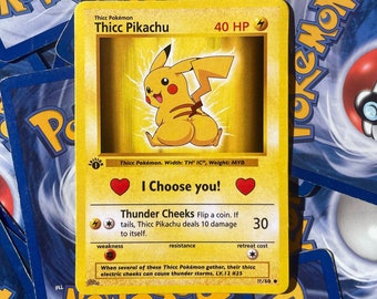 Thicc Pikachu Card - Etsy UK