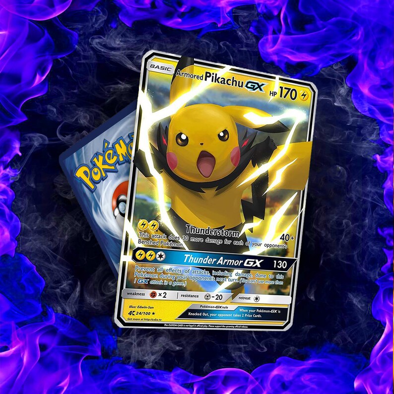 Pickachu GX Pokémon Card Custom Made - Etsy