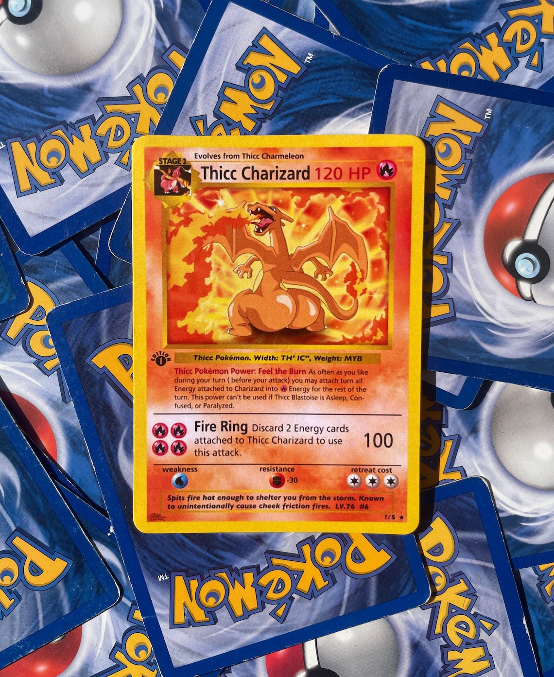 Thicc Charizard Pokemon Card Custom Made - Etsy Singapore