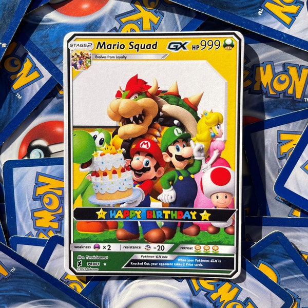 Mario Bros Happy Birthday Card - Etsy