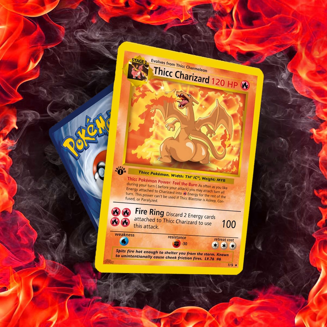 Thicc Charizard Pokemon Card Custom Made - Etsy Singapore