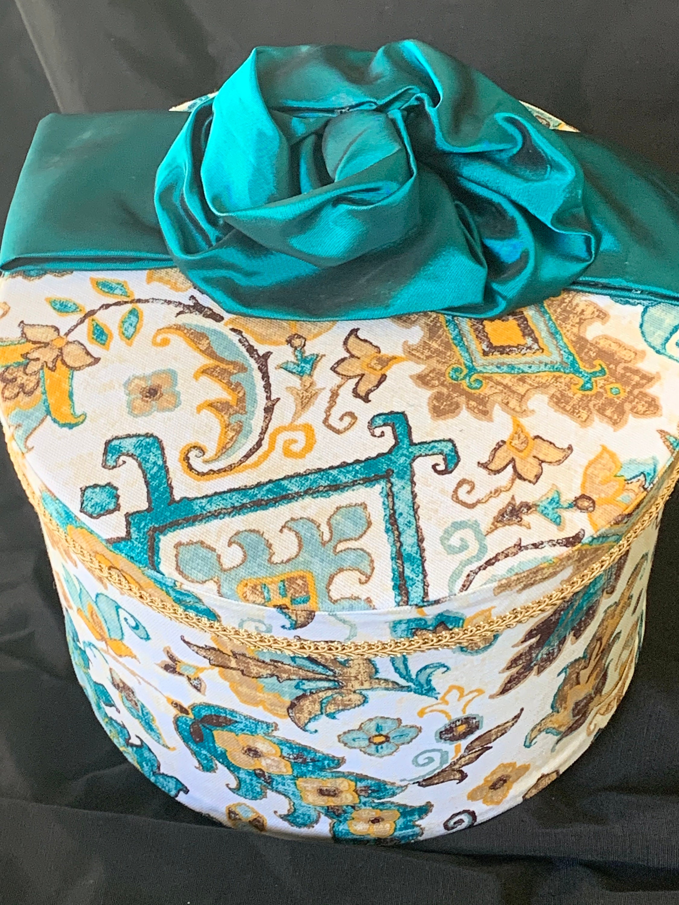 Teal and Gold Hatbox Prayer Box - Etsy