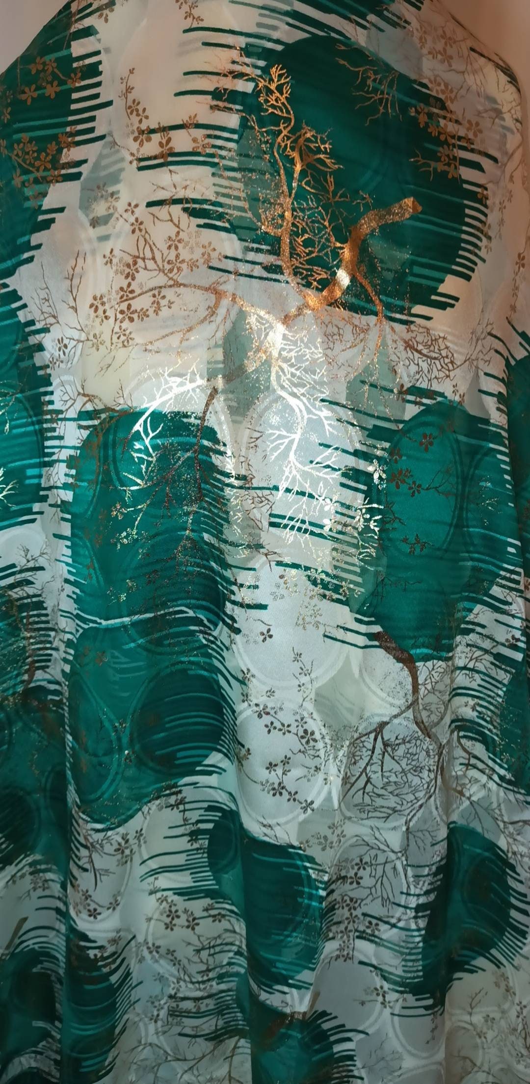 Somali Dirac Wedding Green With Gold Shiny Fabric Yemeni Dirac - Etsy