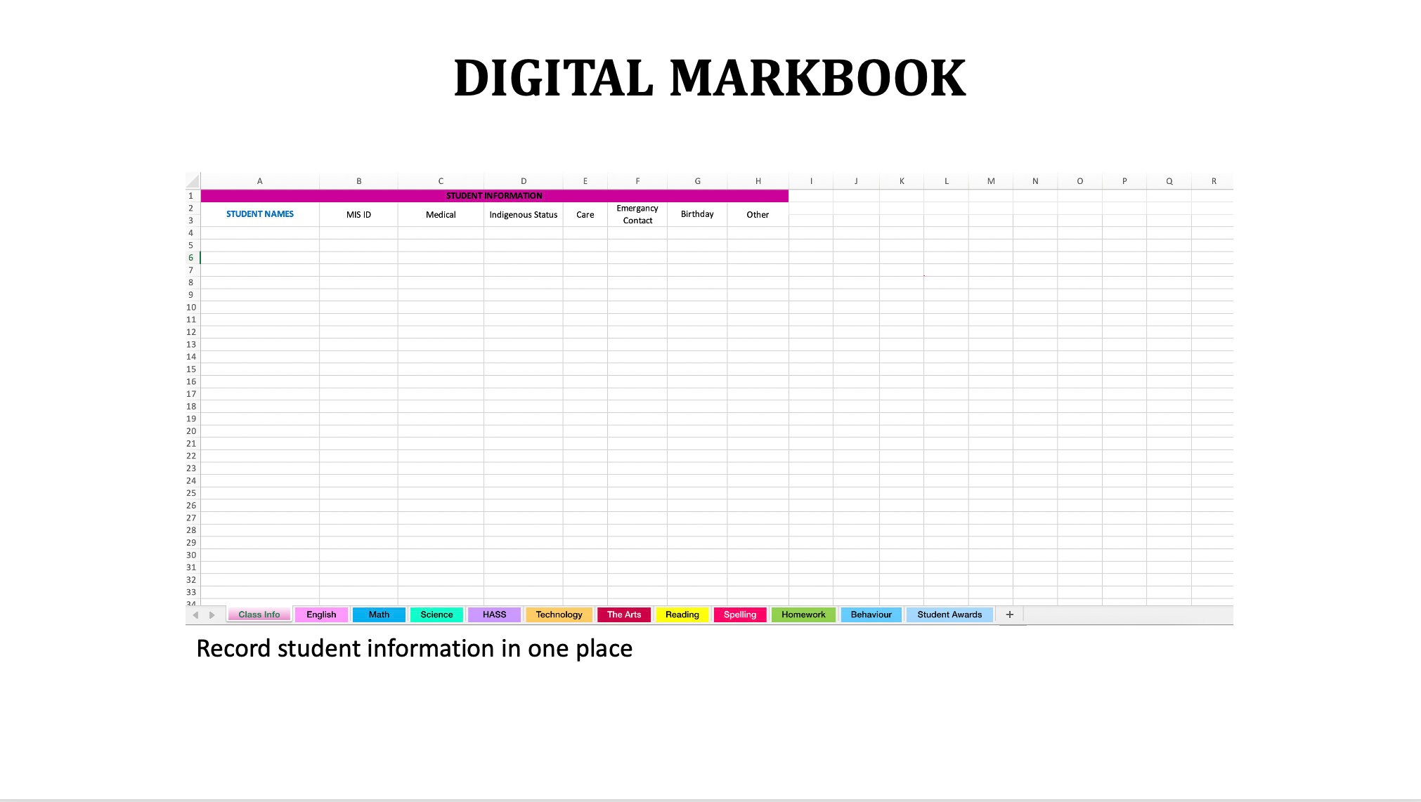 Digital Markbook 2023 Excel Teachers (Instant Download) - Etsy