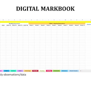 Digital Markbook 2023 Excel Teachers (Instant Download) - Etsy