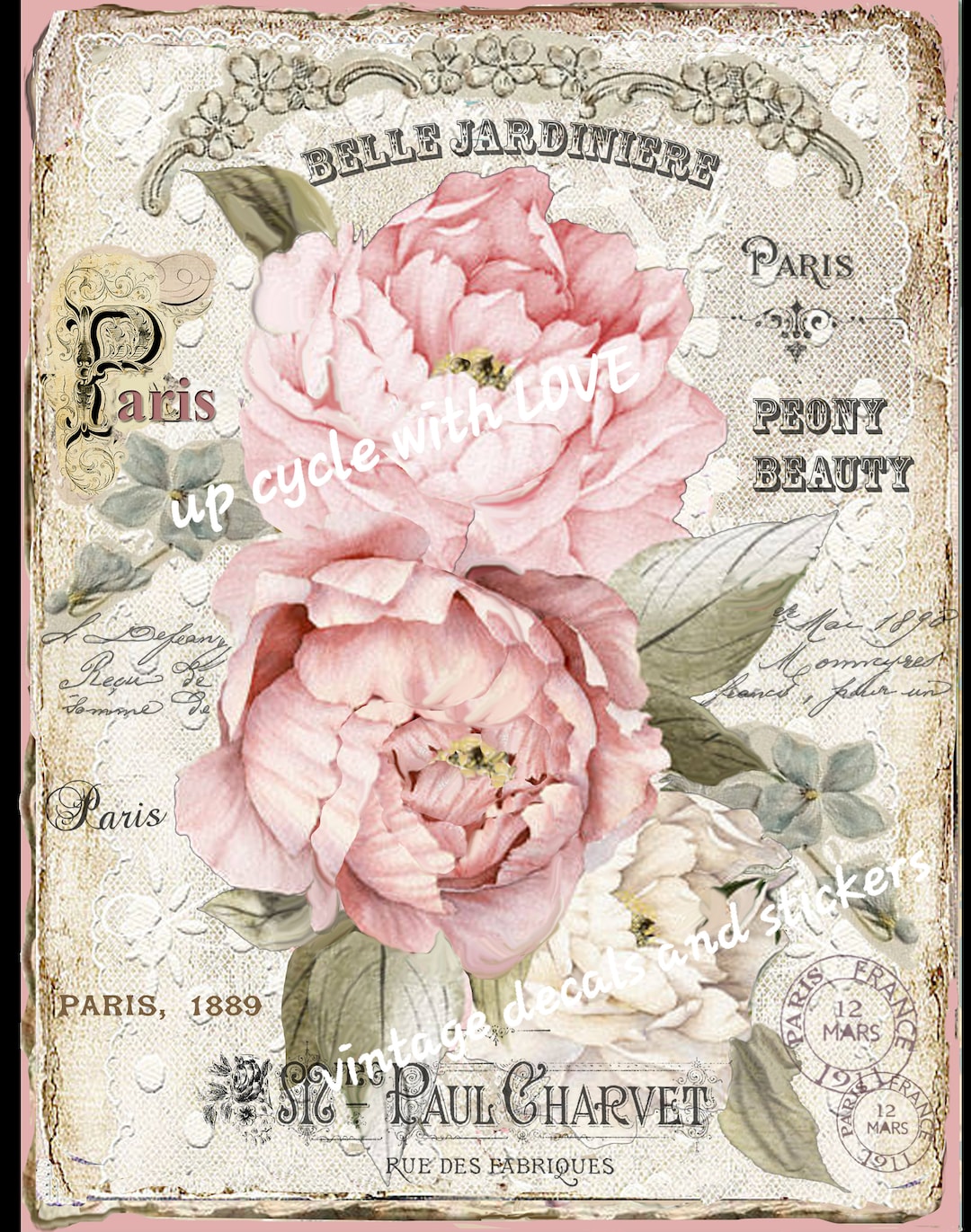 Furniture Transfers Rub on . Water Slide.sticker .art Print 4 Designs ...