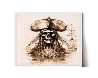Pirate Painting Pirate Art Pirate Ship Pirate Skull Pirate Poster ...