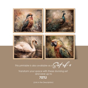 Vintage Peacock Print Impressionist Painting Inspired by Claude Monet ...