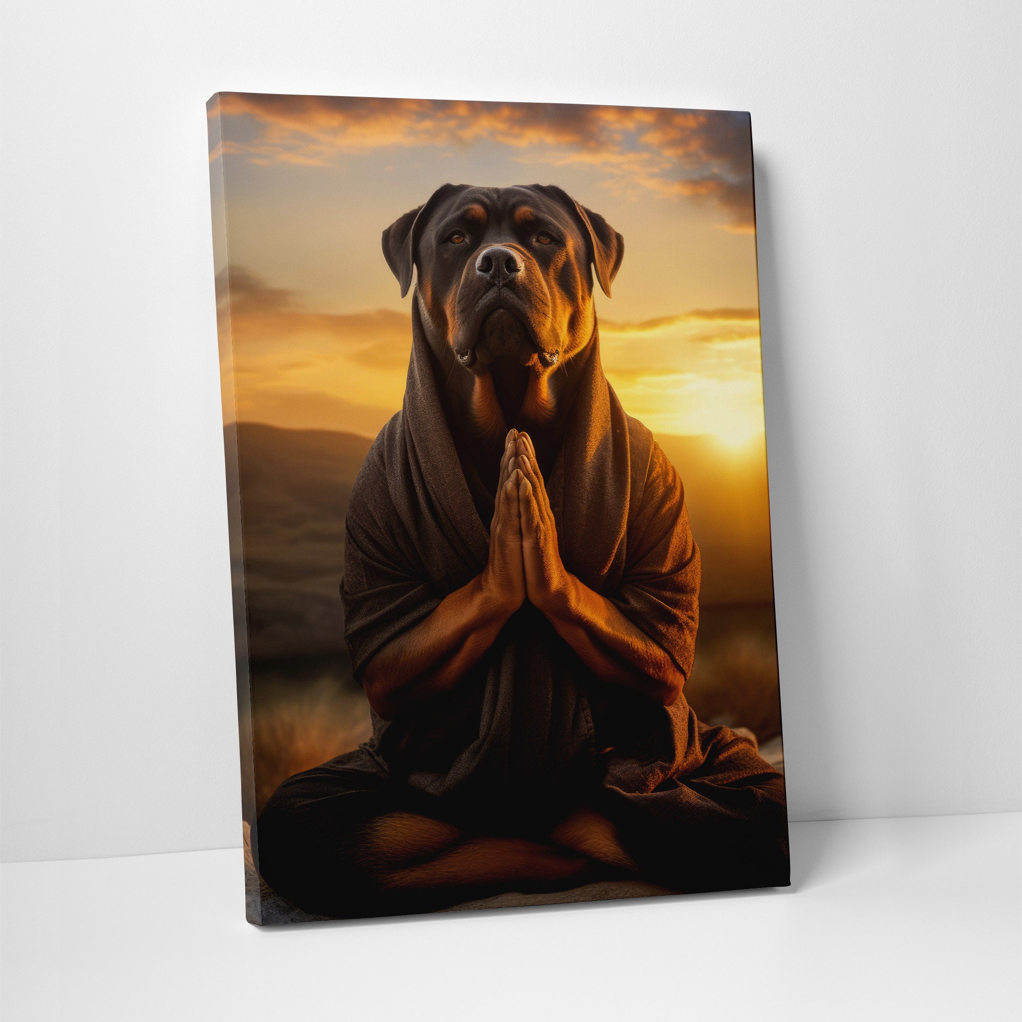 Rottweiler in Meditation Pose, Animals Doing Yoga, Funny Animals ...