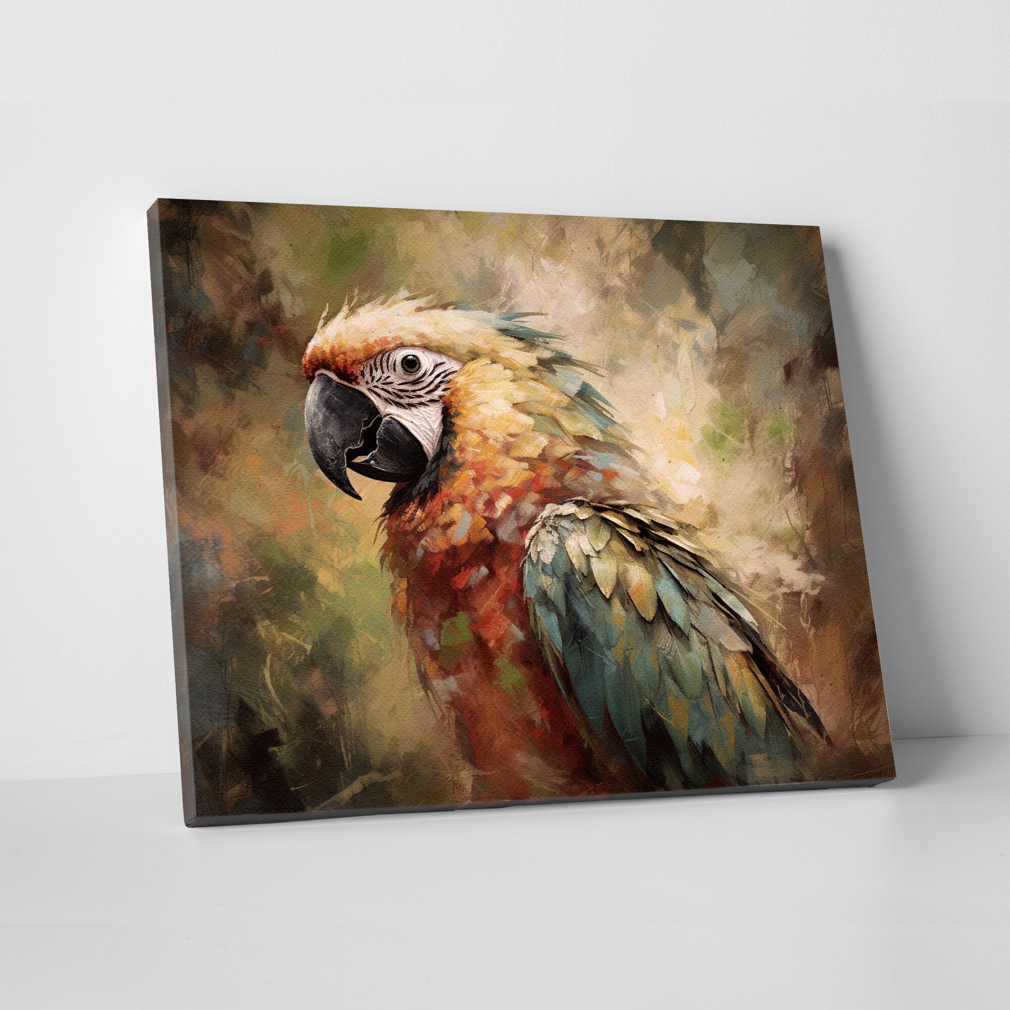 Macaw Bird Vintage Print Impressionist Painting Inspired by Claude ...