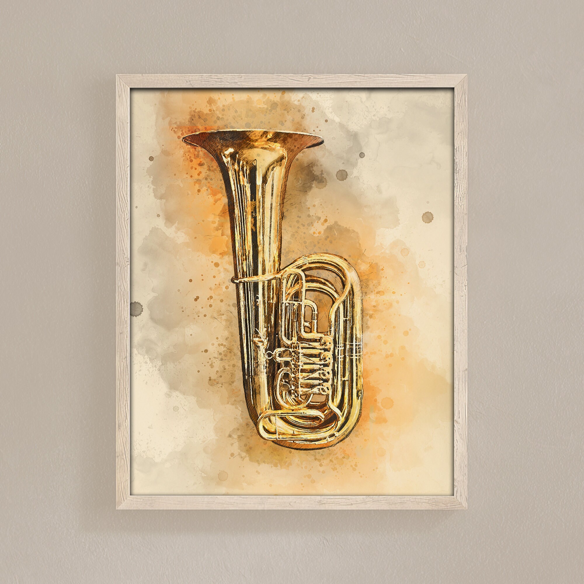 Wind Instruments Wall Art Set of 4 Trumpet Printable Tuba - Etsy