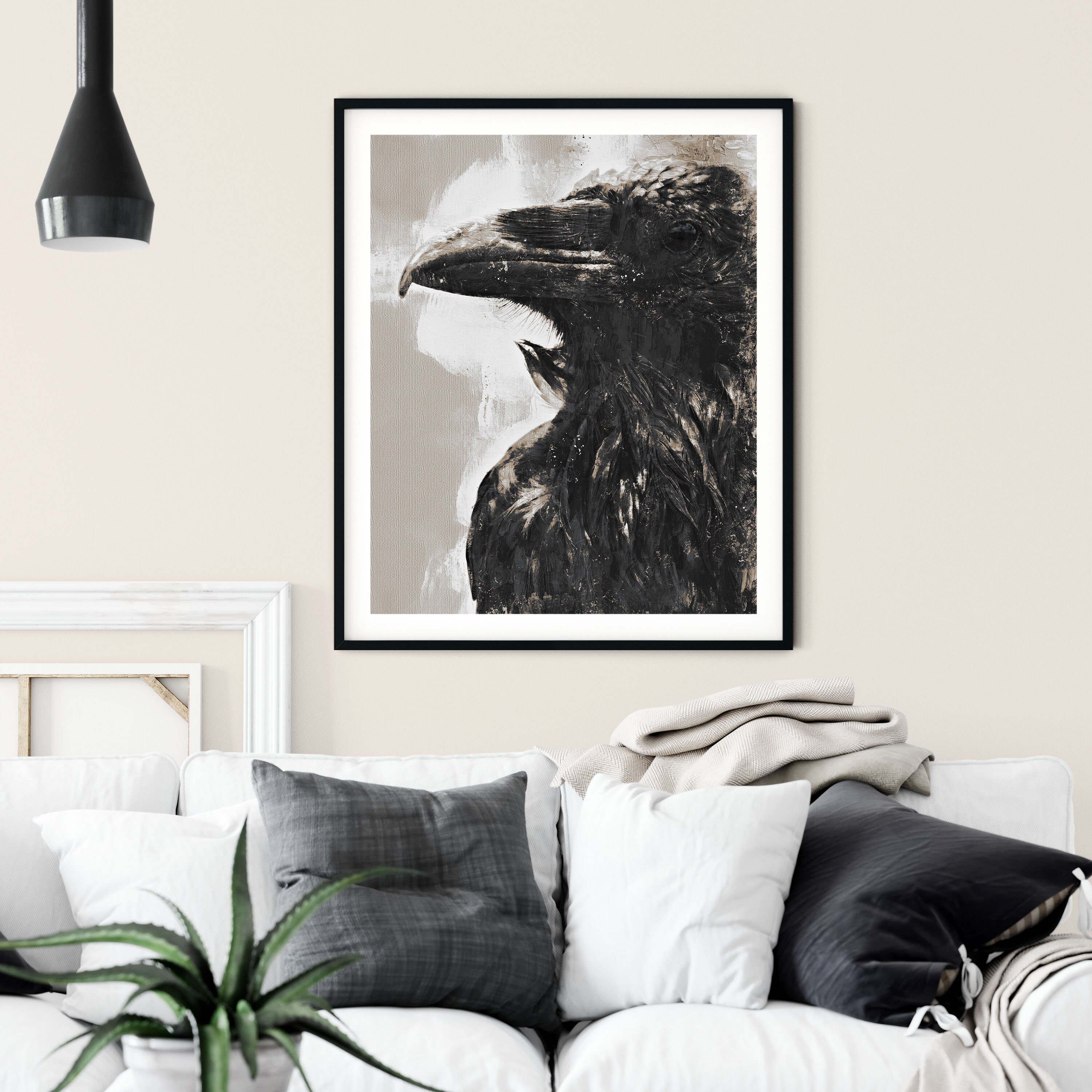 Crow Painting Printable Crow Wall Art Instant Download - Etsy