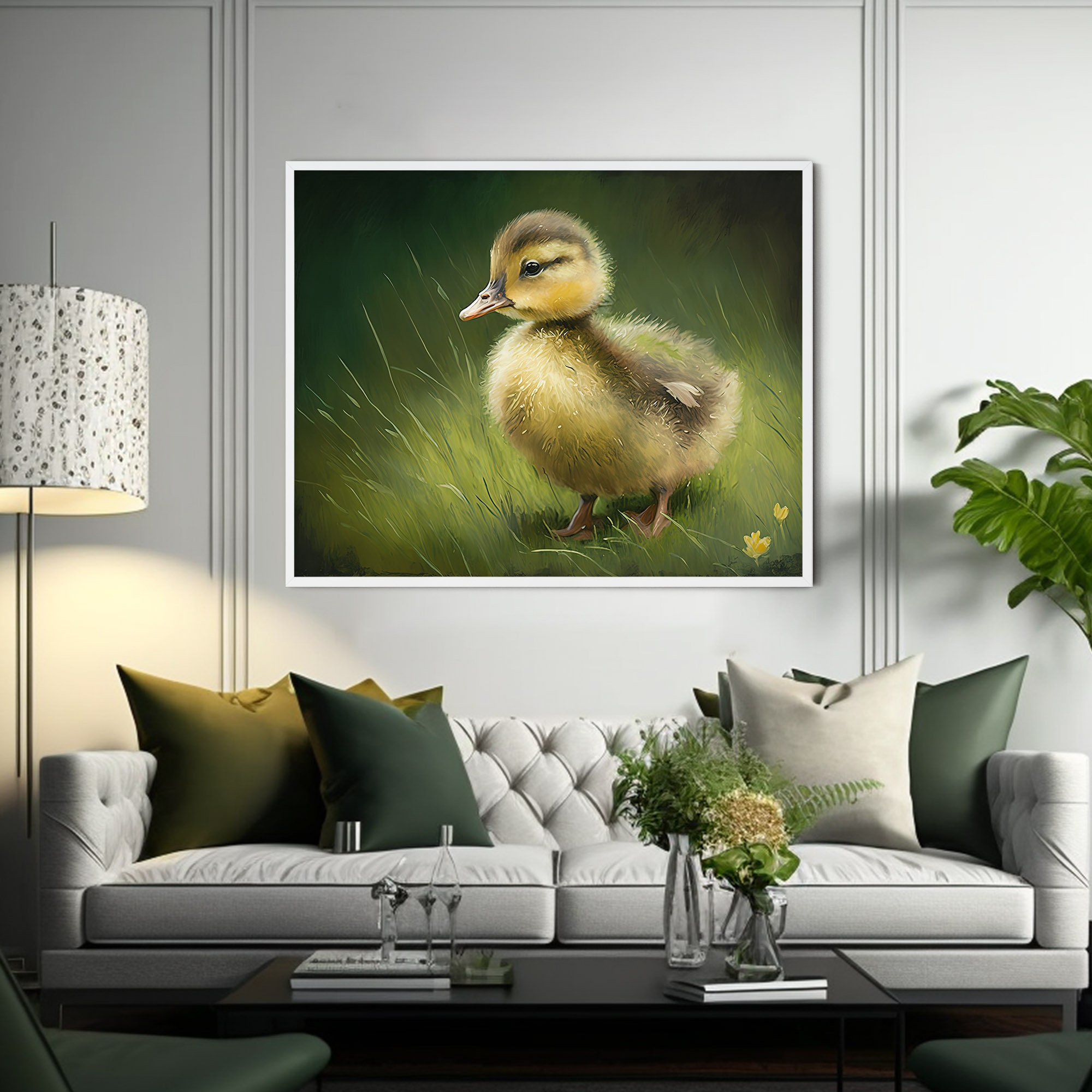 Cute Duckling Painting Printable Art, Duck Wall Decor, Duckling Art ...