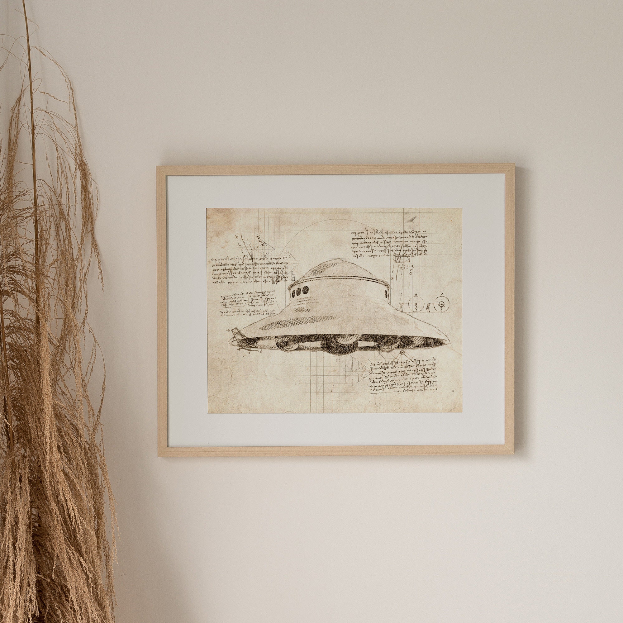 UFO Alien Print Classic UFO Printable Vintage Alien Poster UFO Sketch ...