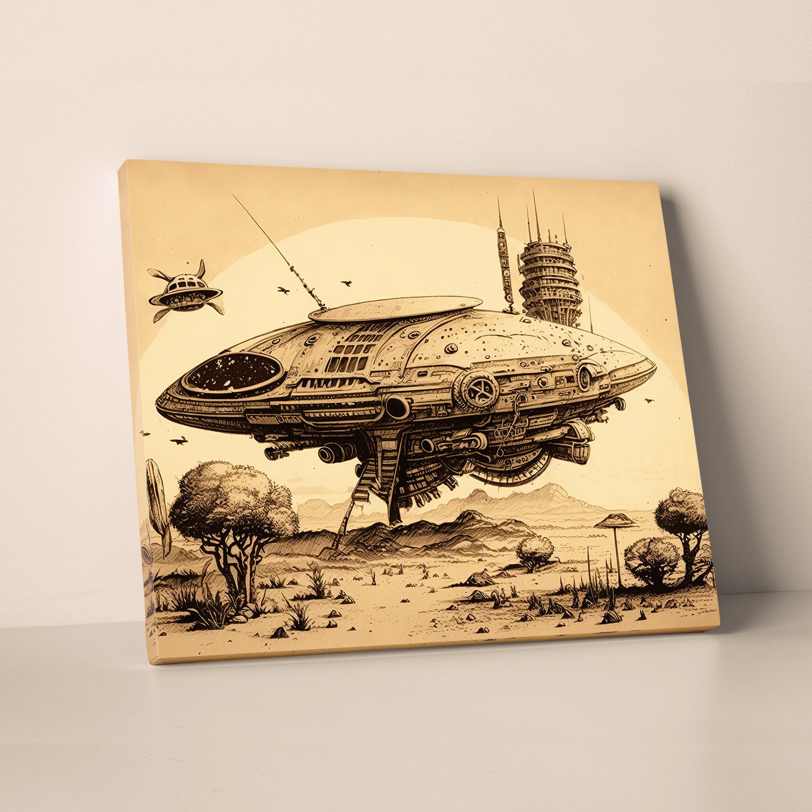 UFO Alien Print Classic UFO Printable Vintage Alien Poster UFO Sketch ...