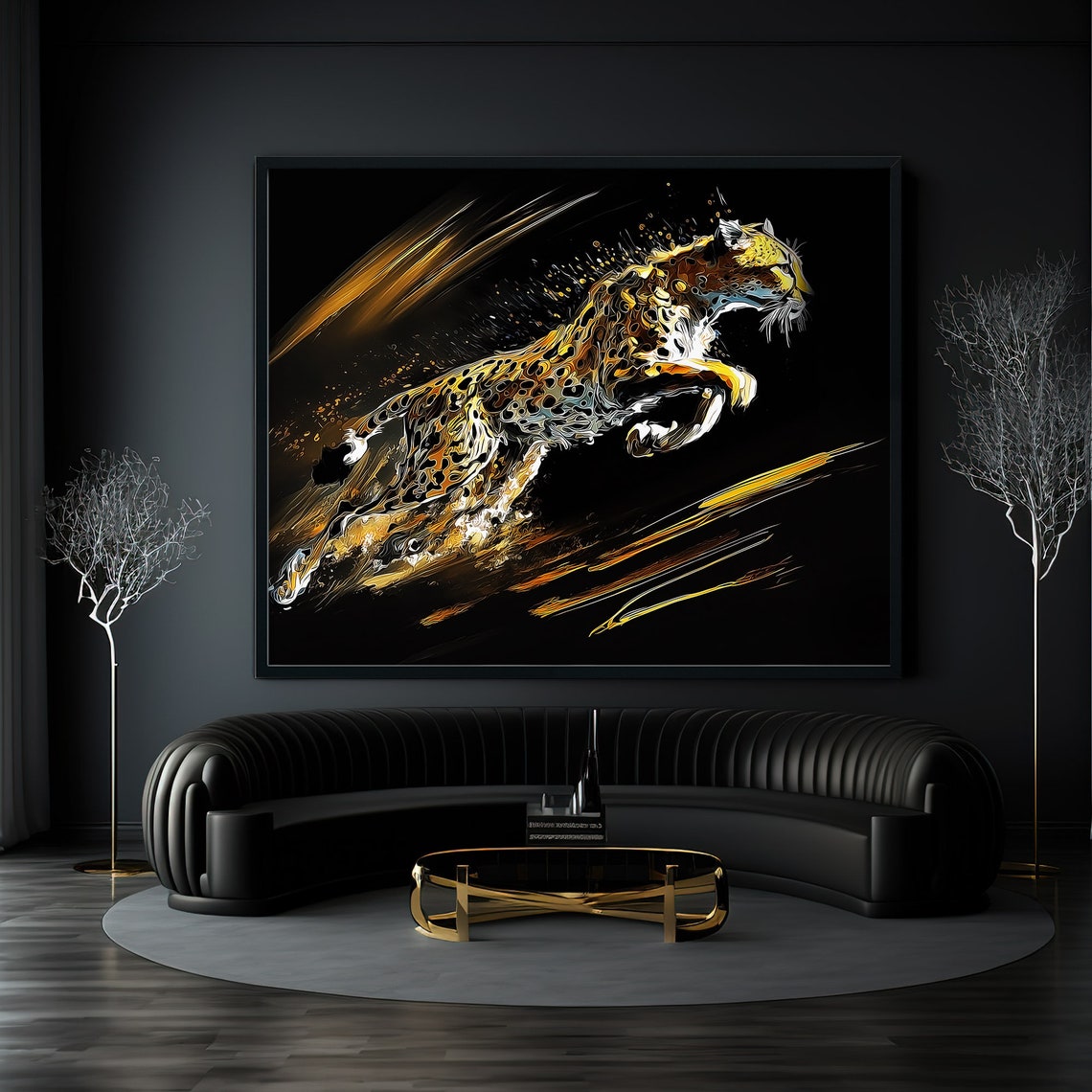 Abstract Cheetah Printable Art Vibrant AI Generated Abstract Oil ...