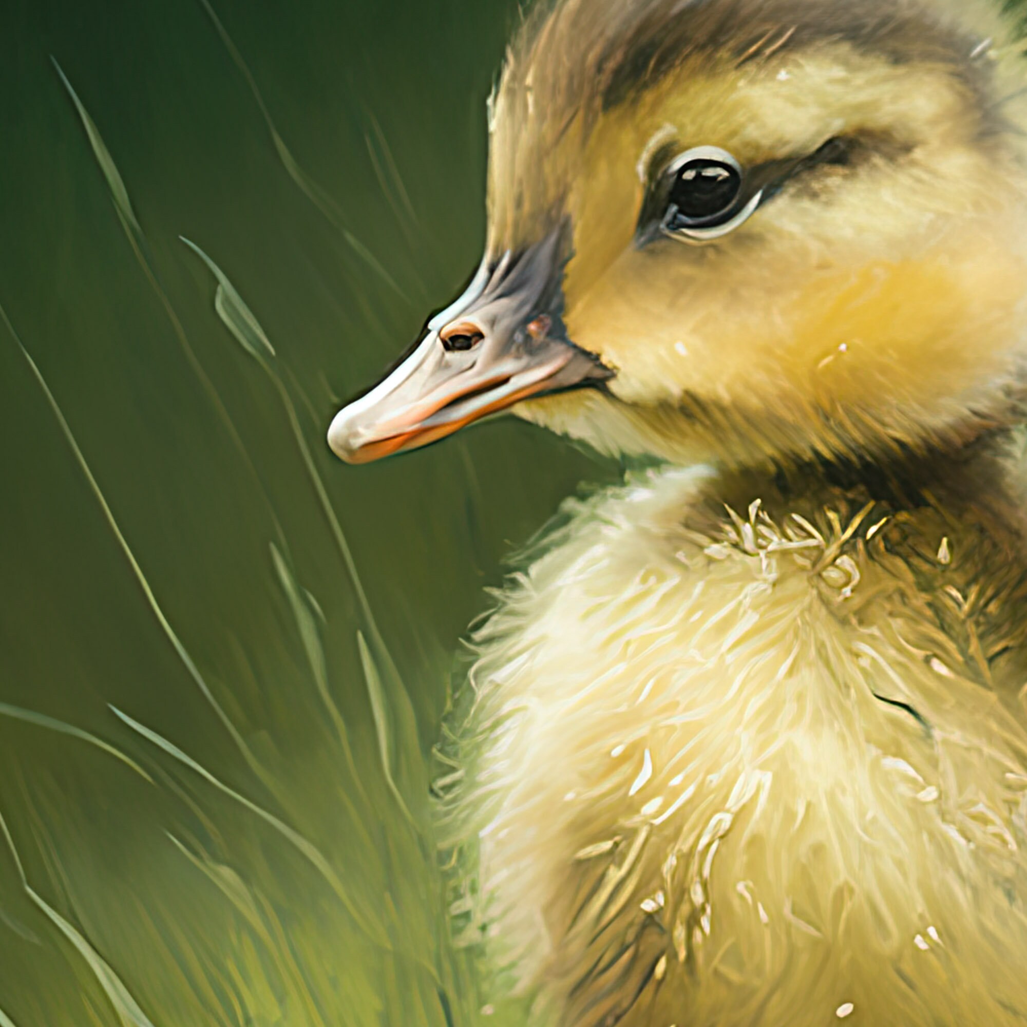 Cute Duckling Painting Printable Art, Duck Wall Decor, Duckling Art ...