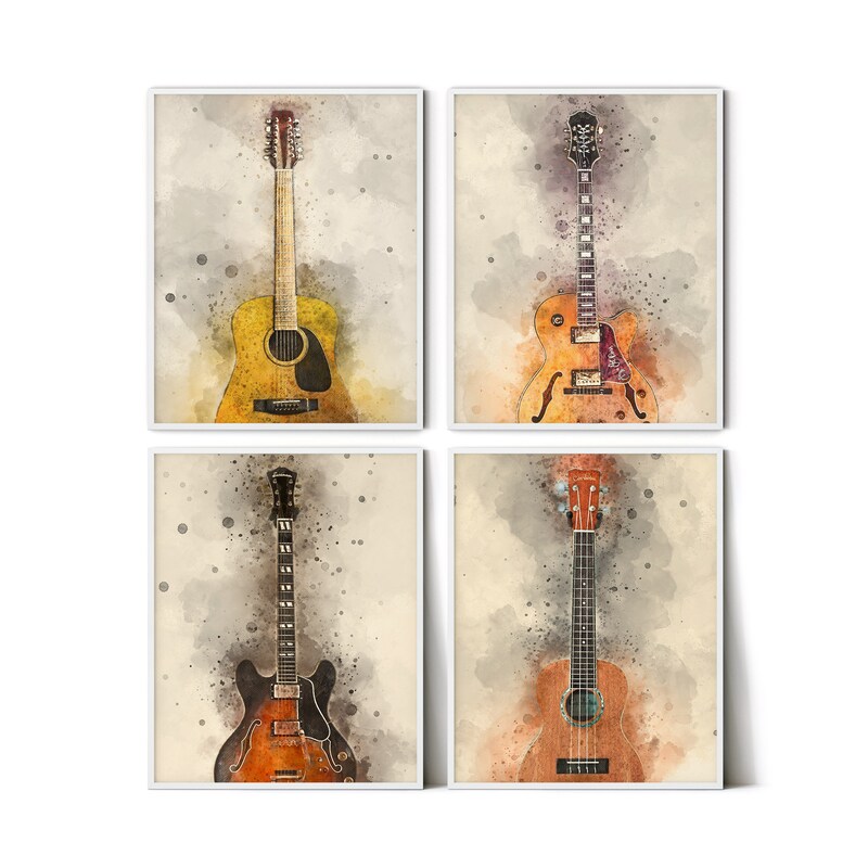 Vintage Guitar Art - Etsy