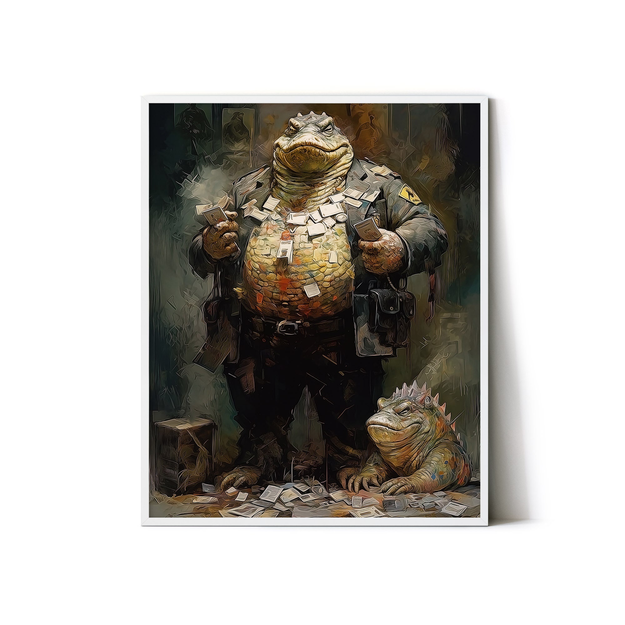 Corrupt Crocodile Police Printable Art, One of a Kind, Unique Wall Art ...