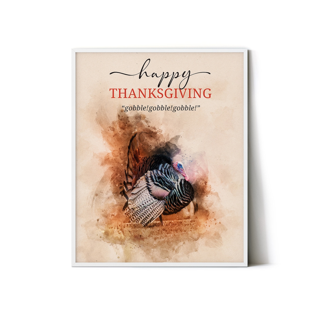 Thanksgiving Wall Art, Autumn Wall Print, Happy Thanksgiving , Fall ...