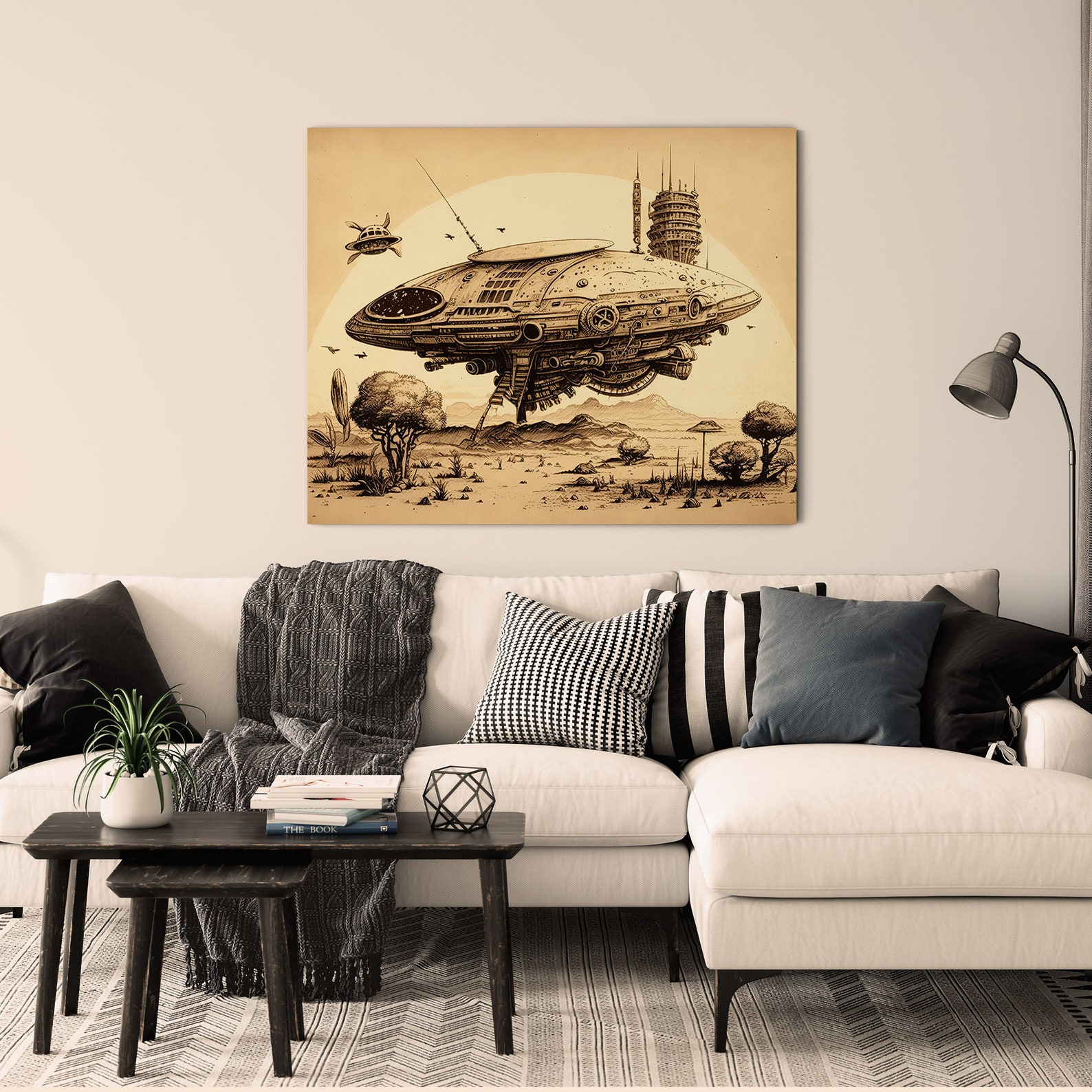 UFO Alien Print Classic UFO Printable Vintage Alien Poster UFO Sketch ...