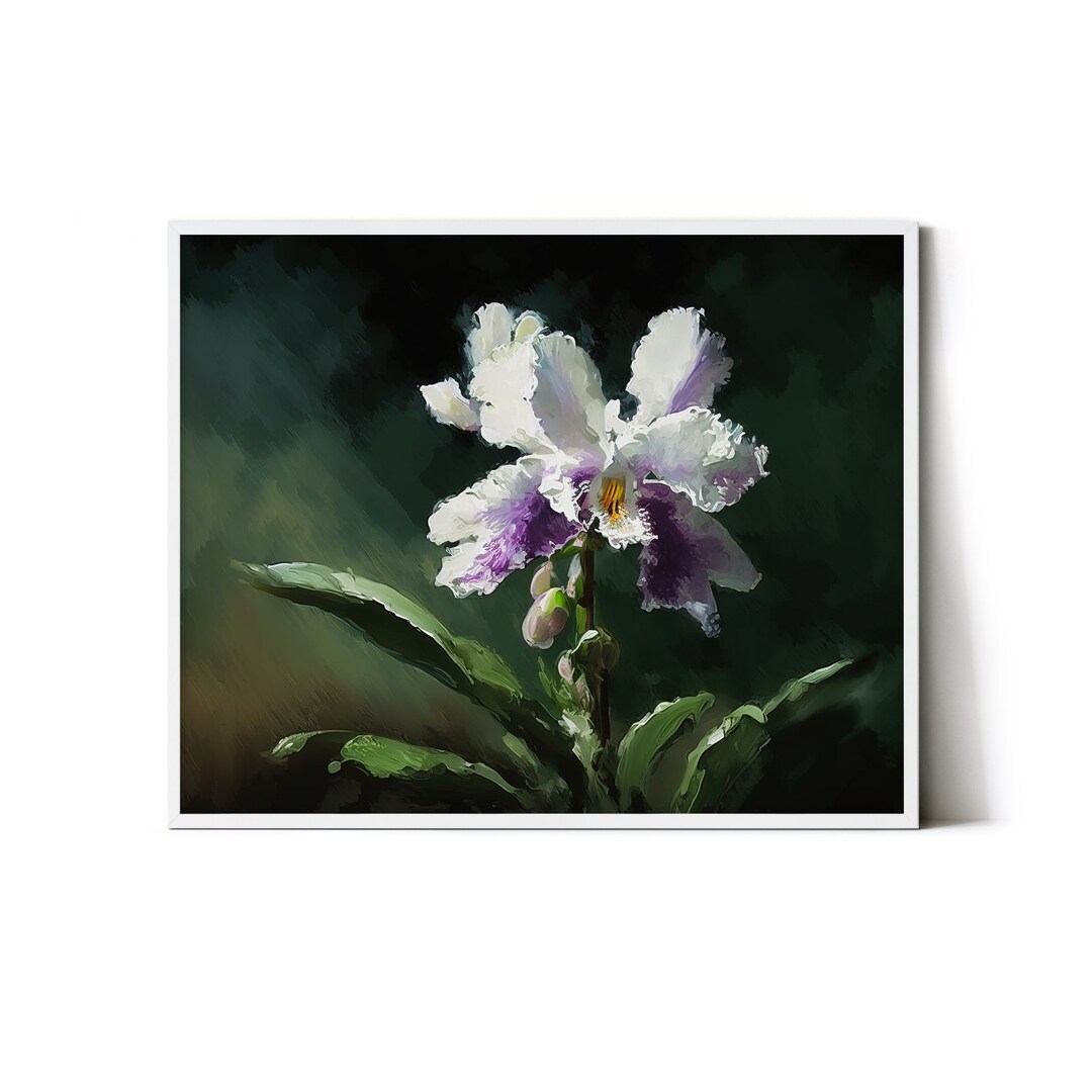 Orchid Wall Art Impressionist Painting Botanical Printable Art Instant ...