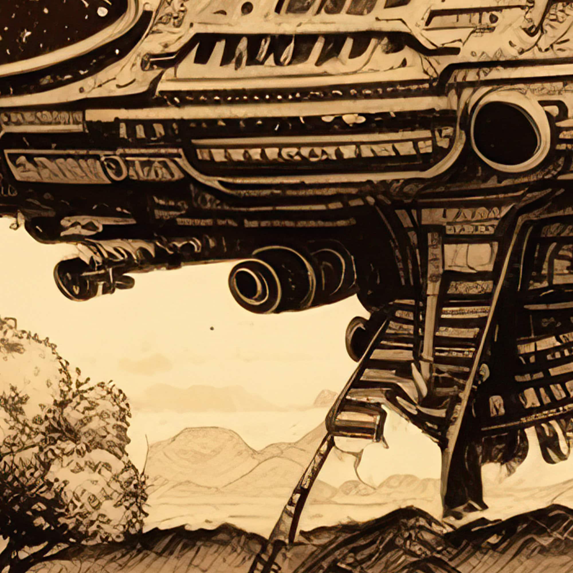 UFO Alien Print Classic UFO Printable Vintage Alien Poster UFO Sketch ...