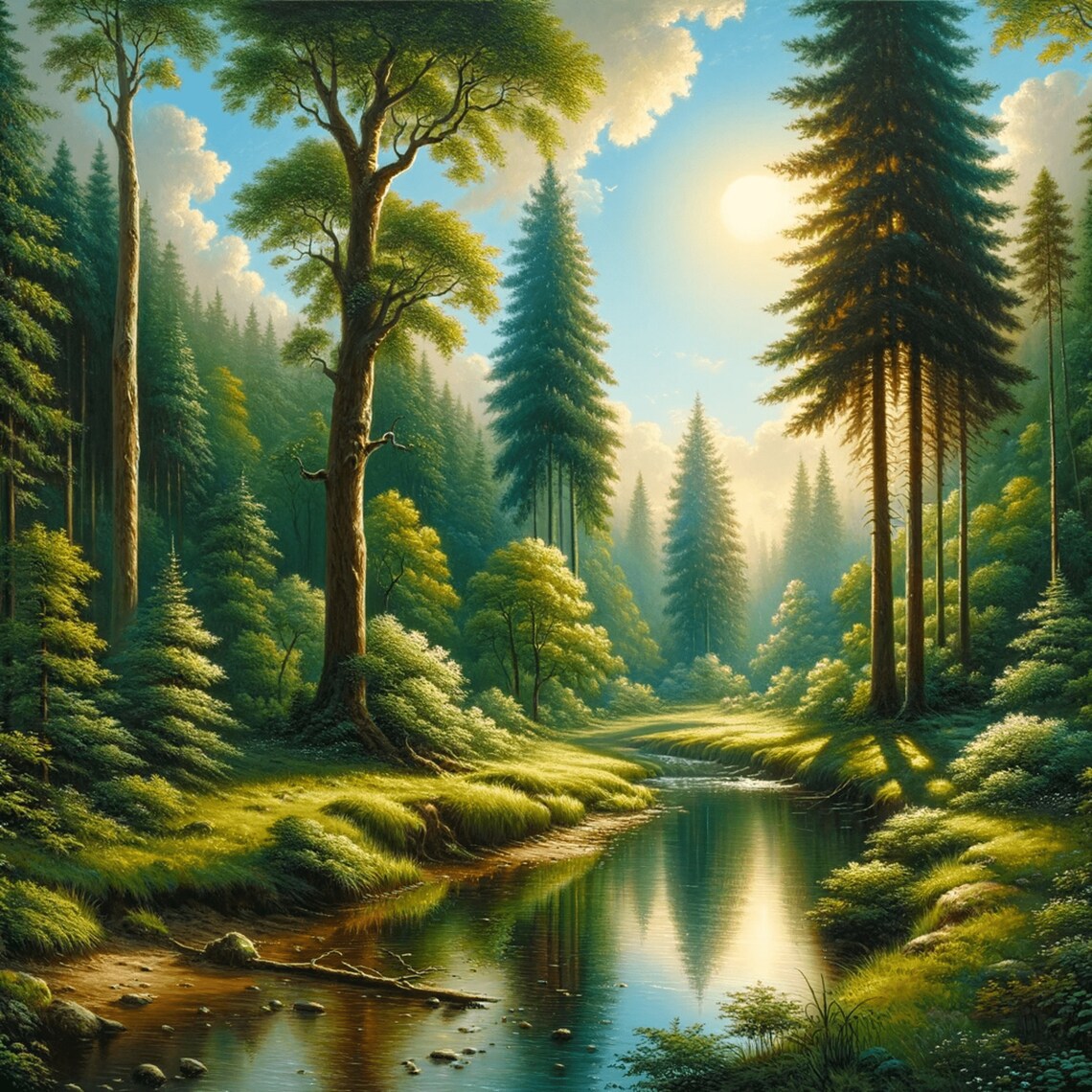 Tranquil Forest Stream: A Symphony of Nature - Etsy