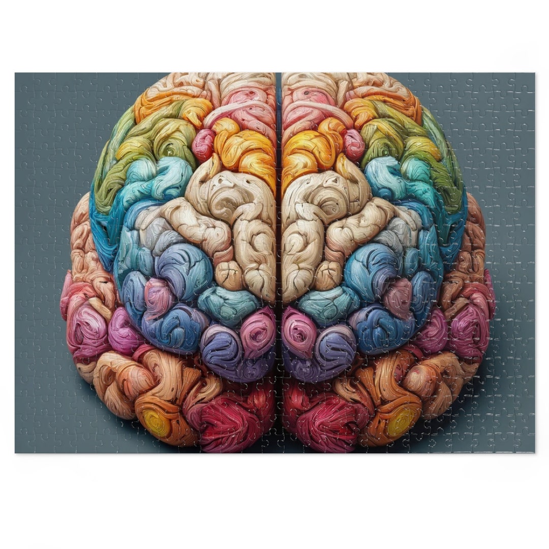 Anatomical Brain Puzzle: Colorful Jigsaw for Adults & Kids - Etsy