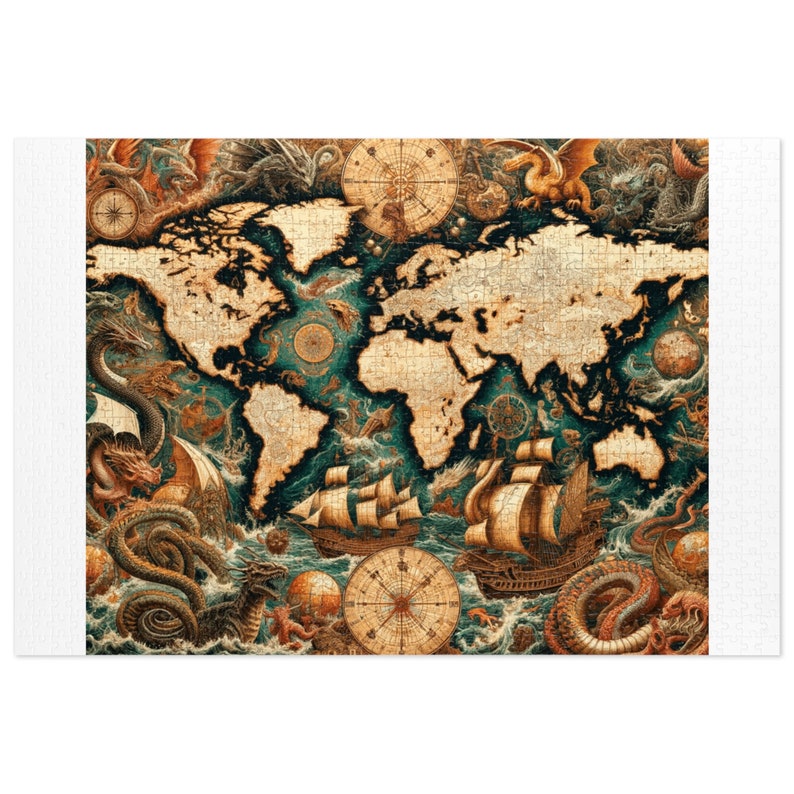 Ancient Map Jigsaw Puzzle - Etsy