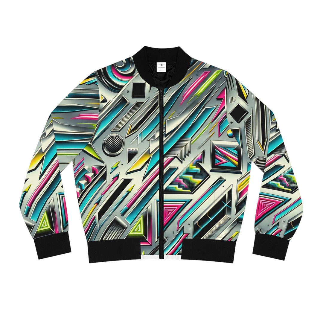 80s Retro-futuristic Bomber Jacket - Etsy