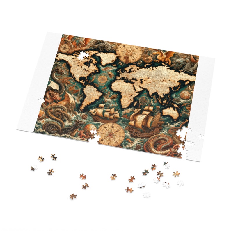 Ancient Map Jigsaw Puzzle - Etsy