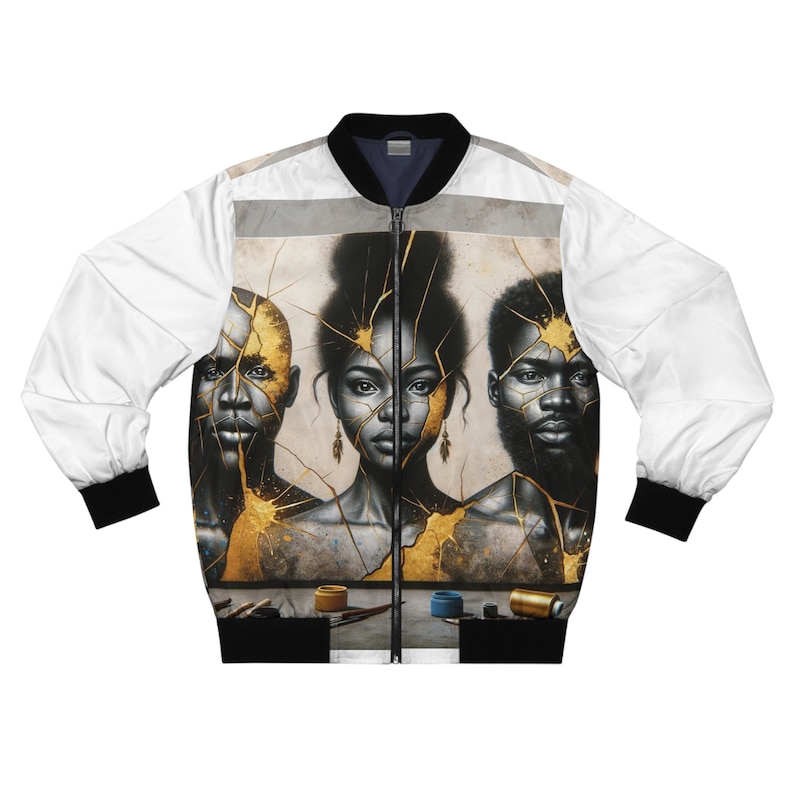 Kintsugi Spirit Bomber Jacket: African Art, Resilience Fashion - Etsy