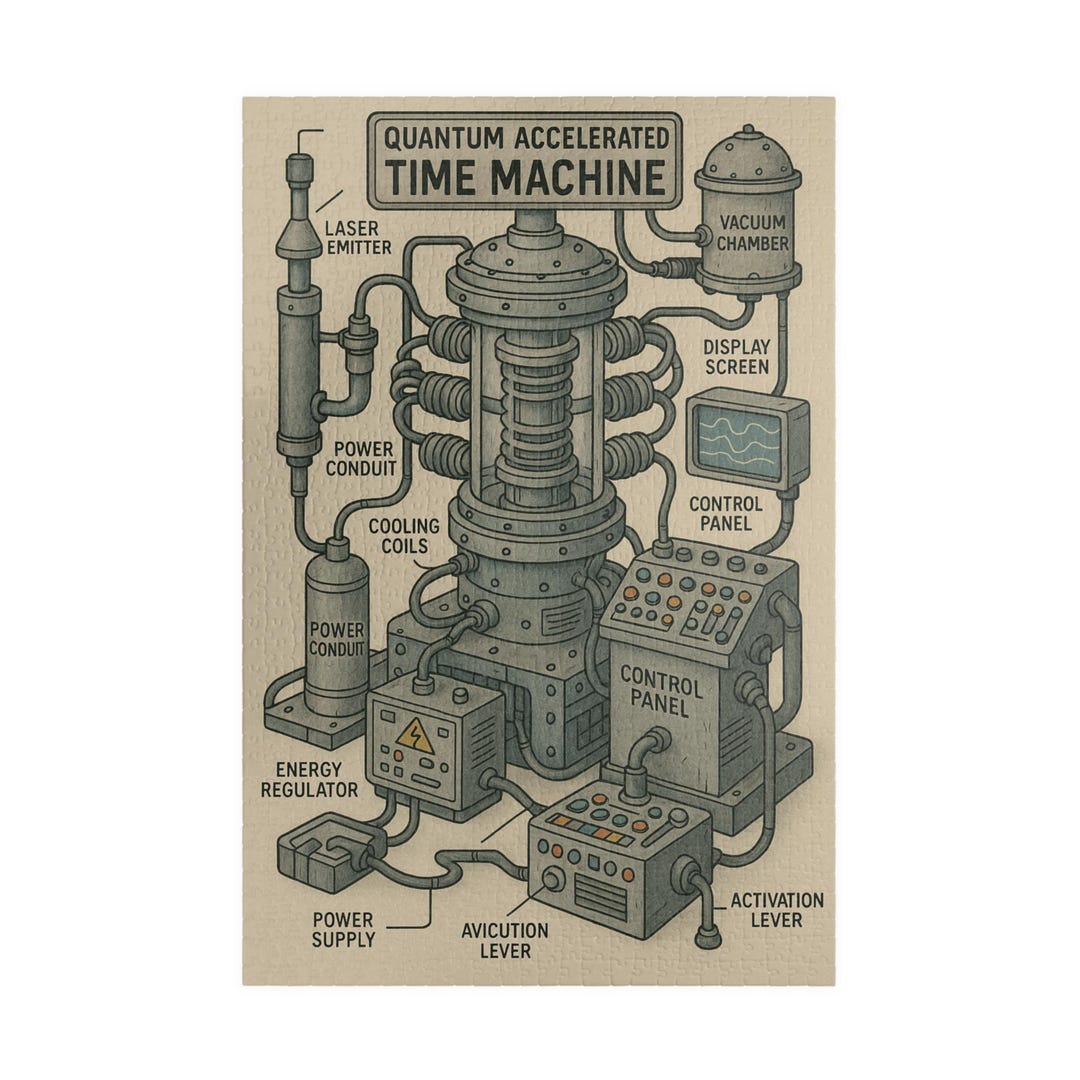 Time Machine Puzzle, Quantum Mechanics Design, Science Gift, 110-1014 ...