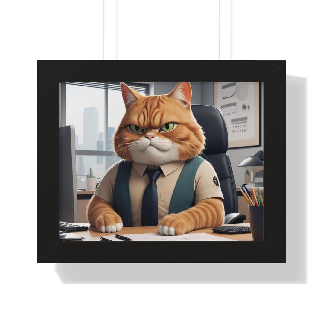 Boss Cat Framed Horizontal Poster - Etsy