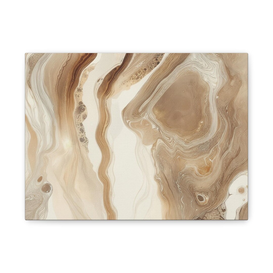 Canvas Art Print, Abstract Wall Decor, Neutral Brown Cream Artwork ...