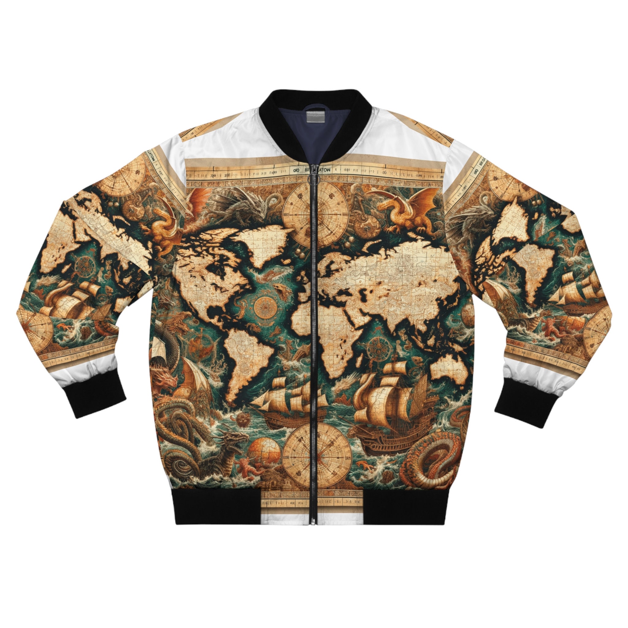 Ancient Map Men's Bomber Jacket - Etsy