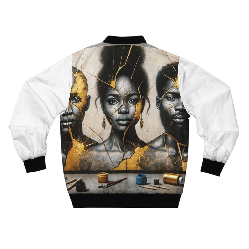 Kintsugi Spirit Bomber Jacket: African Art, Resilience Fashion - Etsy