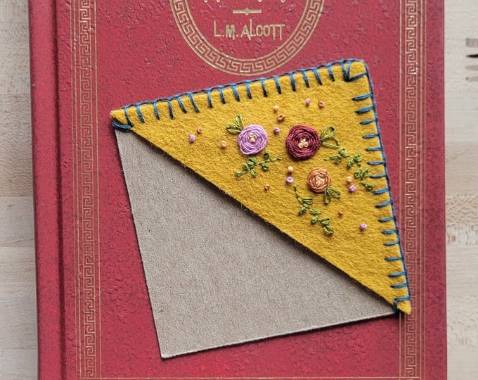 Corner Bookmark, Embroidered Corner Bookmark, Felt Bookmark, Gifts for ...