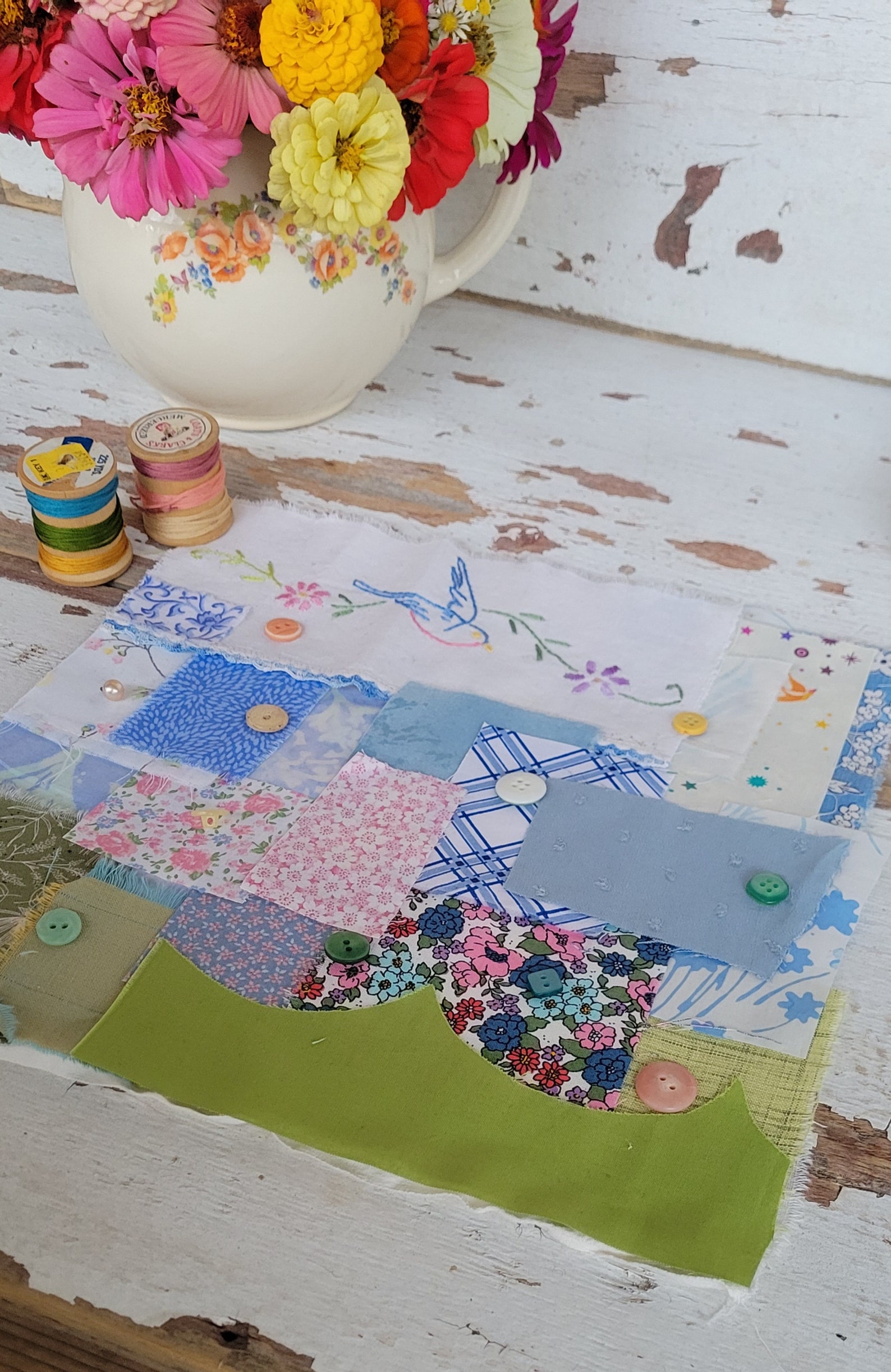 Slow Stitch Kit - {springtime} - Mindful Sewing, Haberdashery, Fabric ...